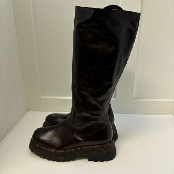 Free People | Shoes | Free People Rhodes Tall Leather Boots In ...